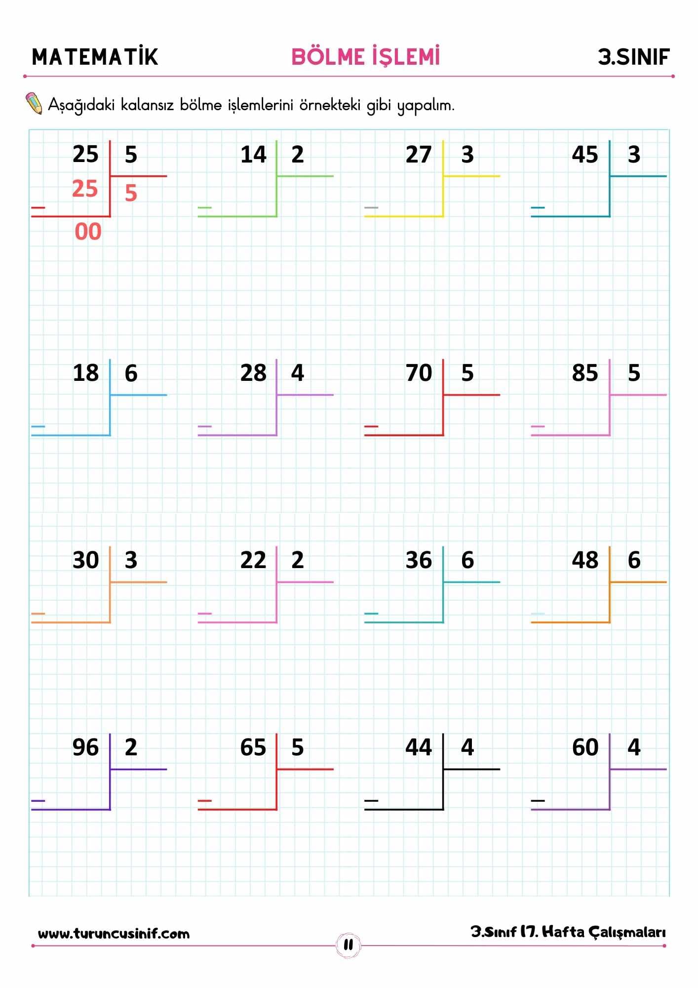3. Sınıf Bölme İşlemi | Turuncu Sınıf